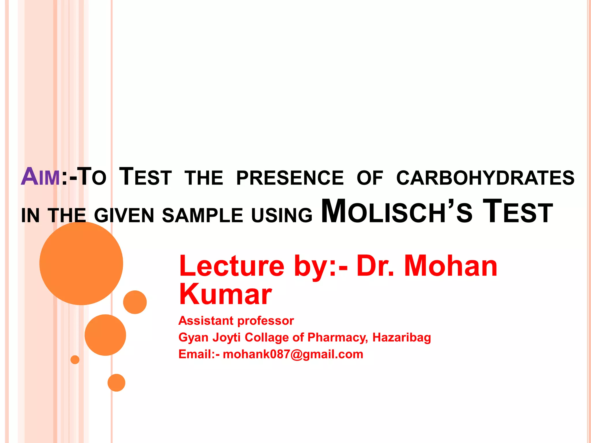 Molisch's test | PPTX