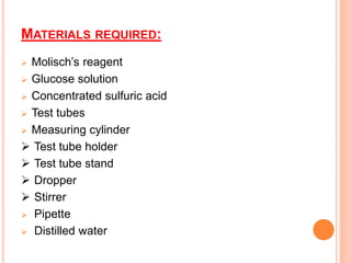 Molisch's test | PPTX | Chemistry | Science