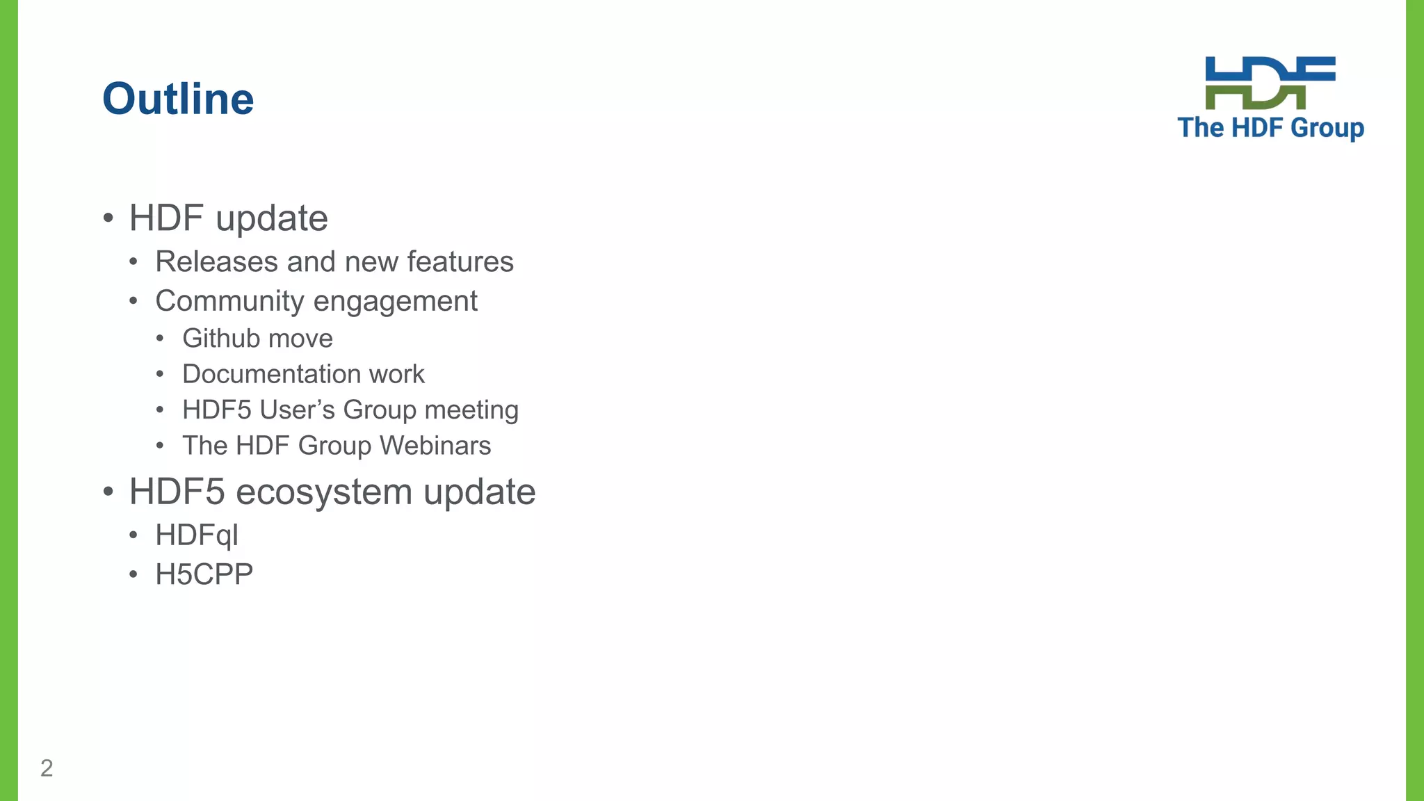 HDF5 and Ecosystem: What Is New? | PPT