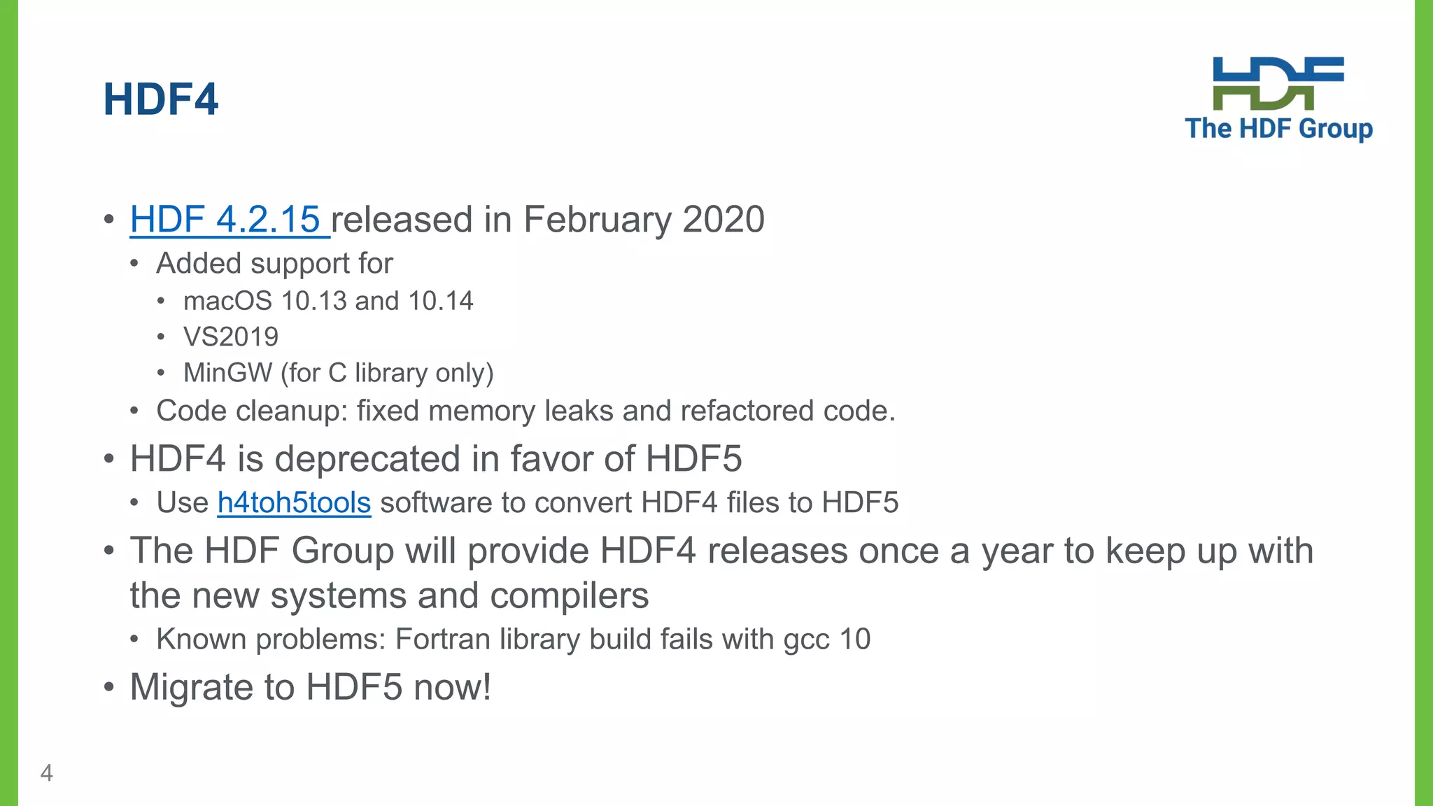 HDF5 and Ecosystem: What Is New? | PPT