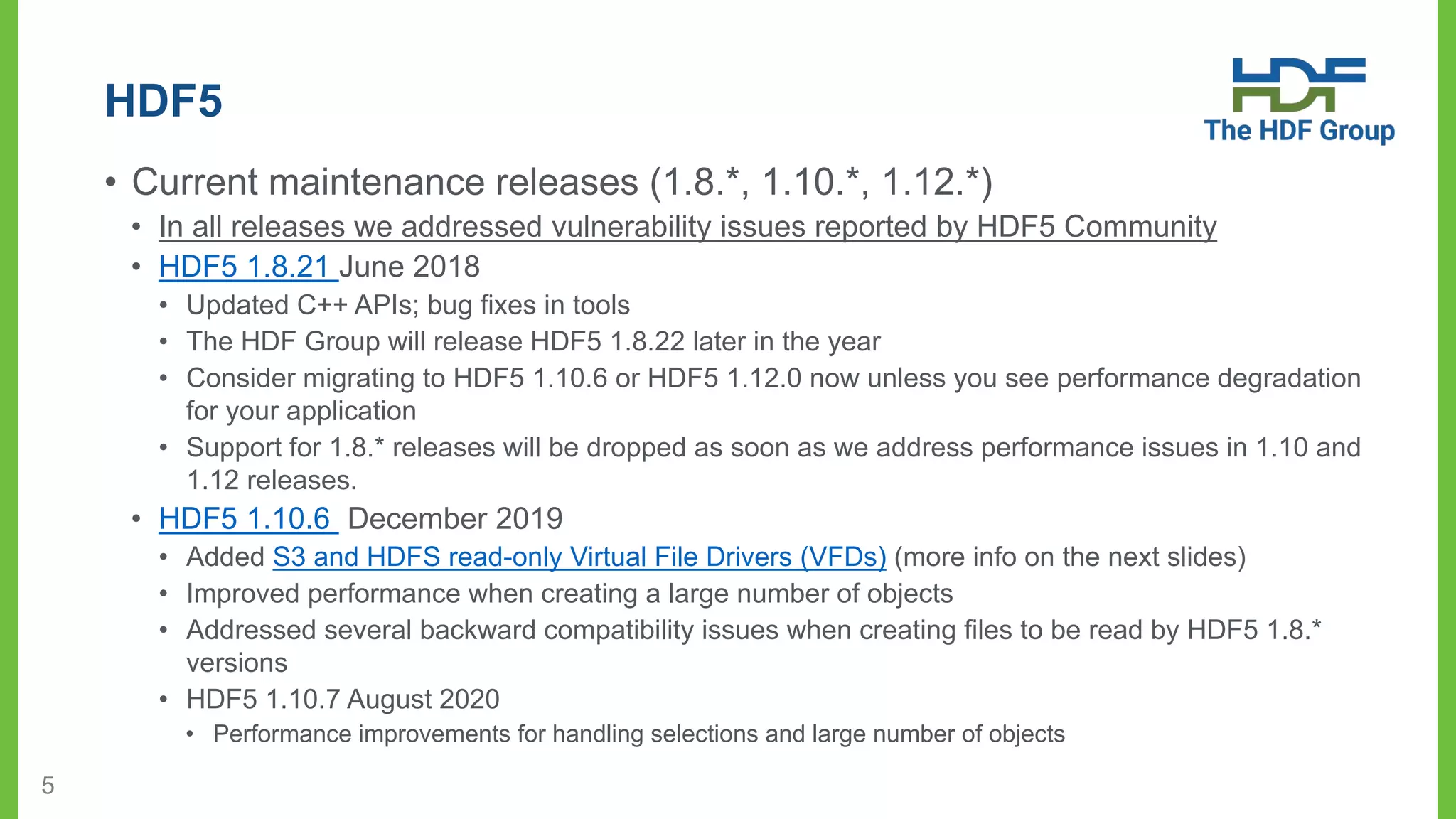HDF5 and Ecosystem: What Is New? | PPT