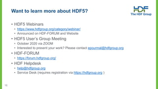 HDF5 and Ecosystem: What Is New? | PPT