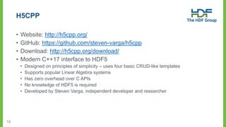 HDF5 and Ecosystem: What Is New? | PPT