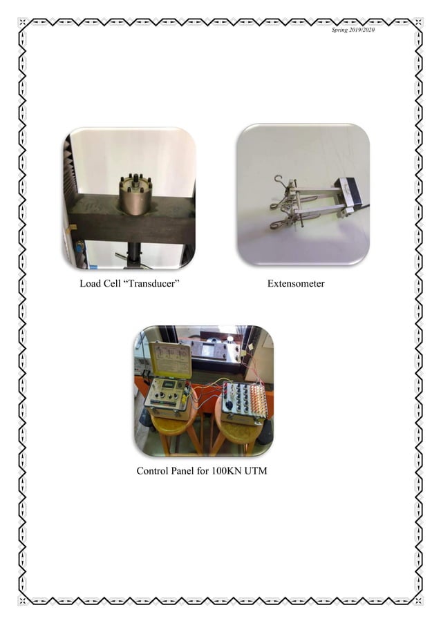 Strength of material lab, Exp 2: Tensile test | PDF