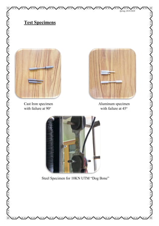 Strength of material lab, Exp 2: Tensile test | PDF