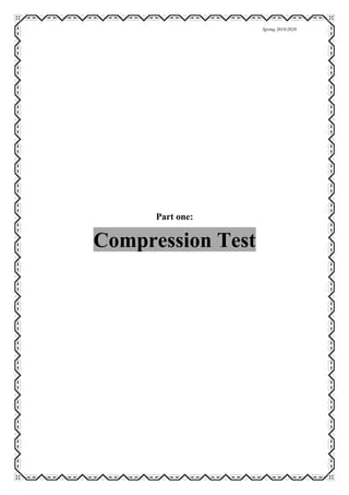 Strength of material lab, Exp 3&4: Compression and impact tests | PDF