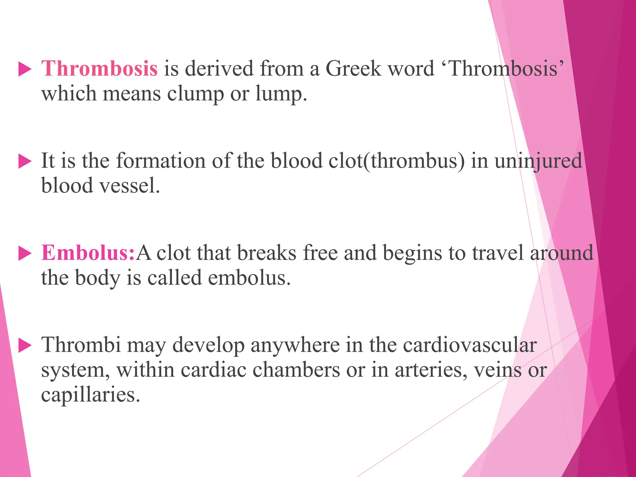 Thrombosis presentation - Pathology.ppt