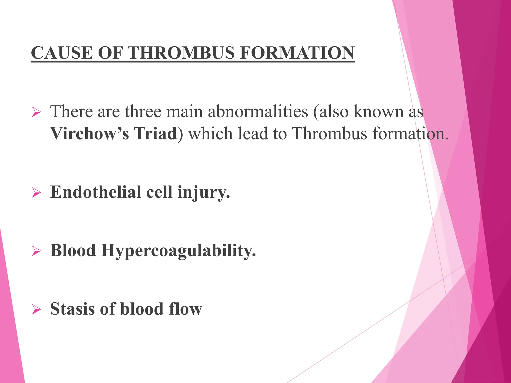 Thrombosis presentation - Pathology.ppt