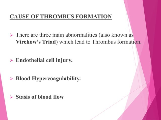 Thrombosis presentation - Pathology.ppt | Blood Disorders | Diseases ...