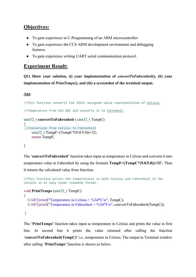 C Programming Of An Arm Microcontroller And Writing Uart Serial 8393