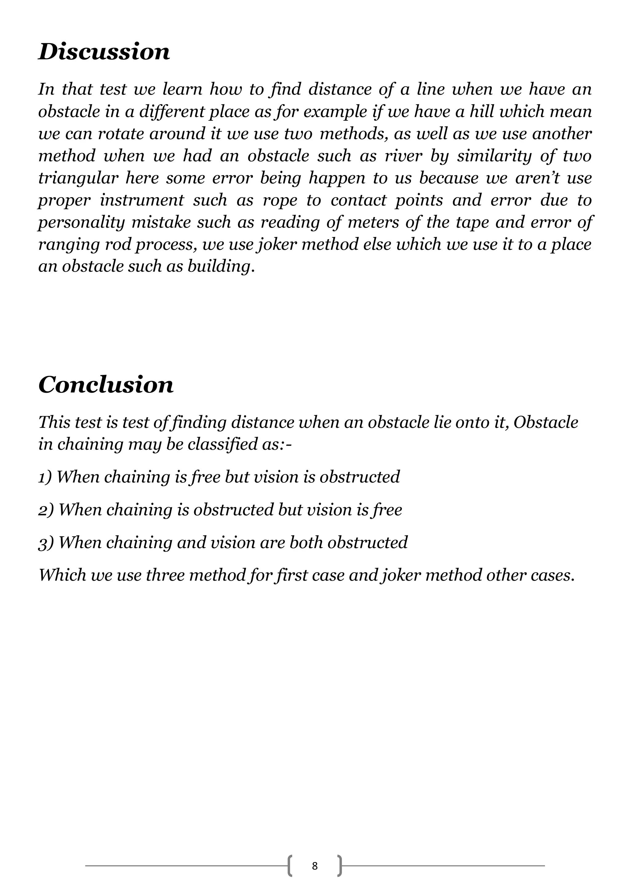 Obstacle in Chaining surveying | PDF