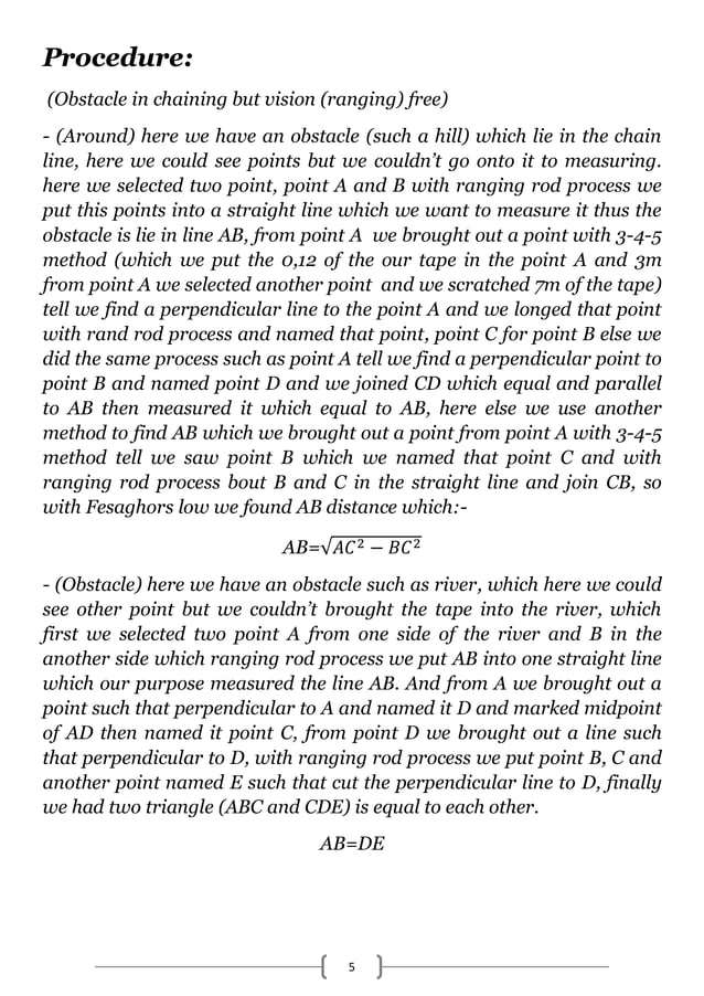 Obstacle in Chaining surveying | PDF