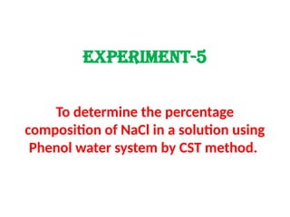 To determine the percentage composition of NaCl in a solution using ...