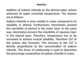 To determine the percentage composition of NaCl in a solution using ...