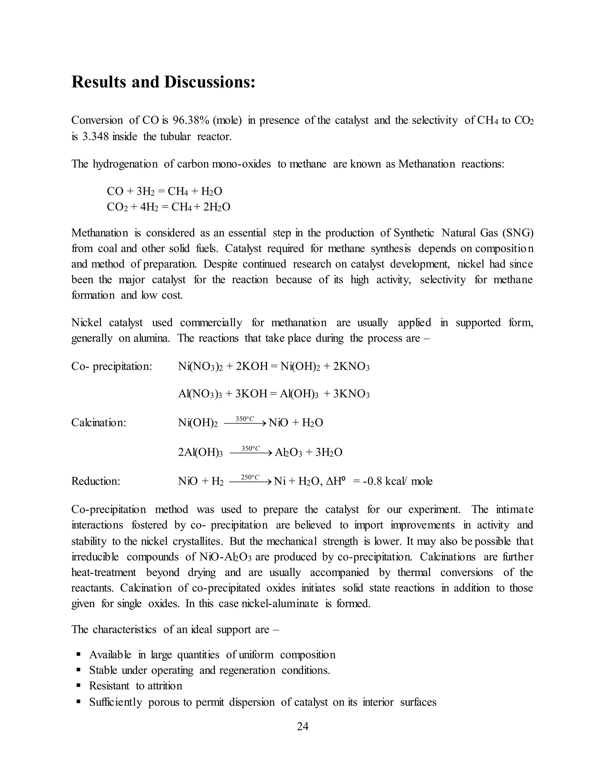 Formulation and operation of a Nickel based methanation catalyst | DOCX