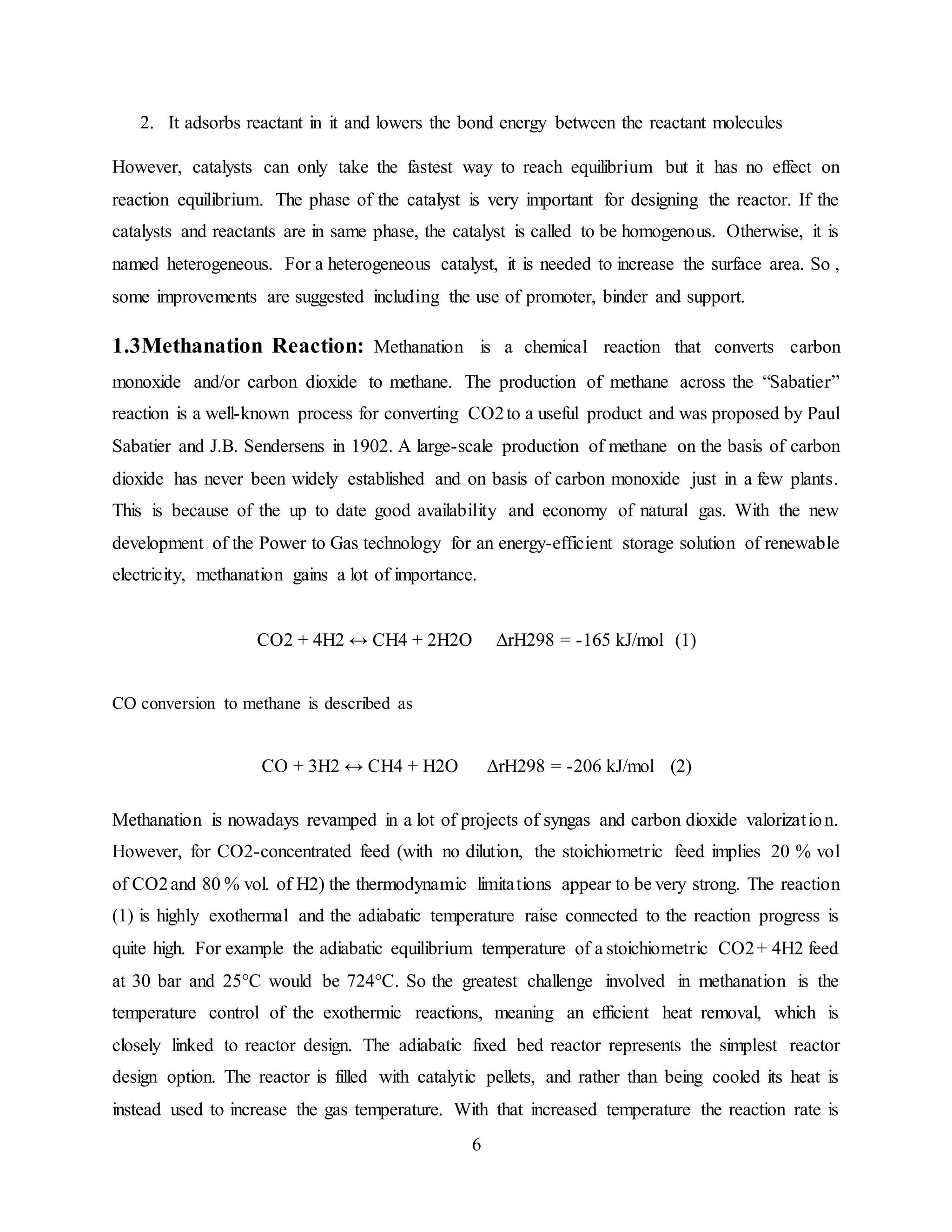 Formulation and operation of a Nickel based methanation catalyst | DOCX
