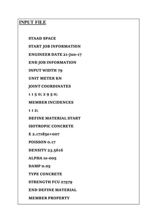 Design of simple beam using staad pro - doc file | DOCX