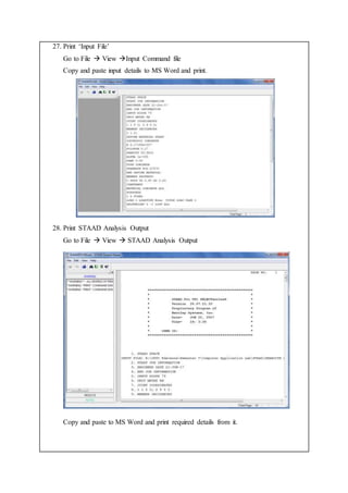 Design of simple beam using staad pro - doc file | DOCX