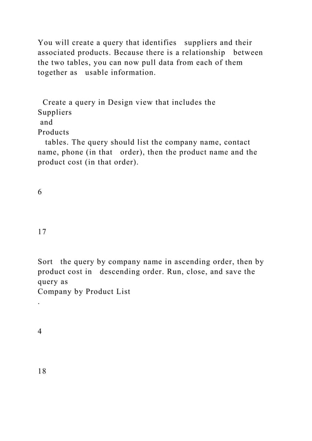 Exp19_Access_Ch02_Capstone - International Foodies 1.0Projec.docx