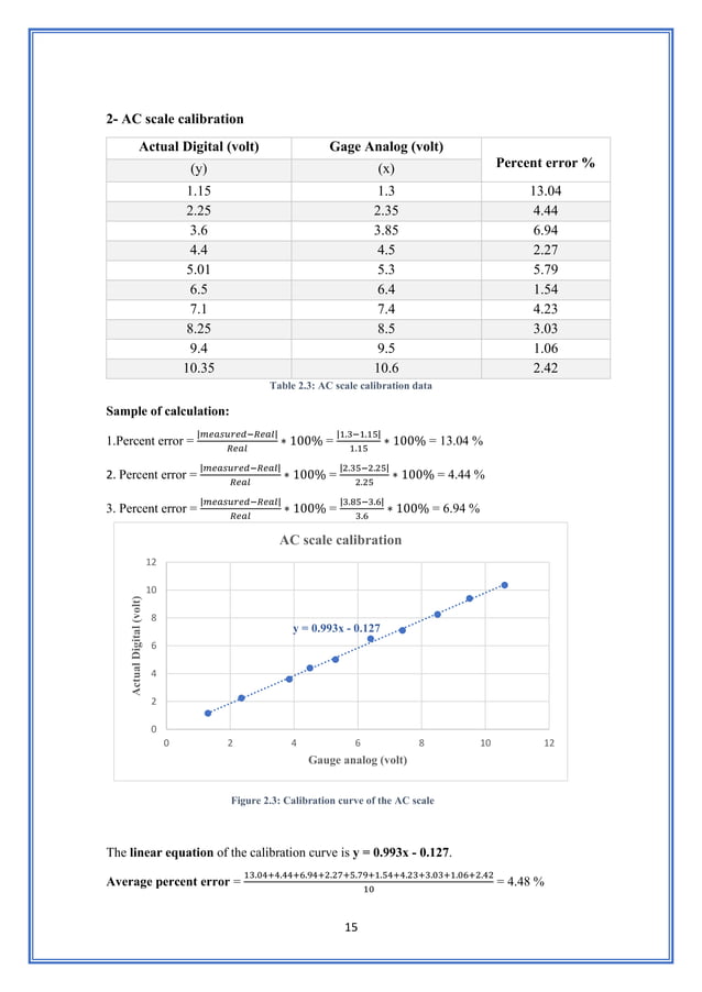 Experiment #1 in Instrumentation And Dynamic Systems Lab : Calibration | PDF