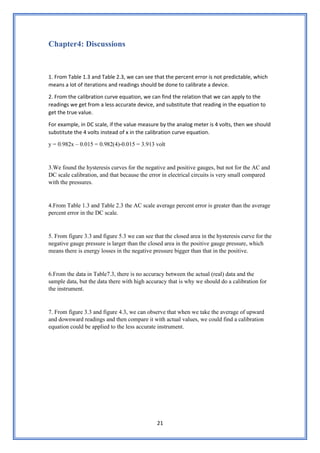 Experiment #1 in Instrumentation And Dynamic Systems Lab : Calibration | PDF | Physics | Science