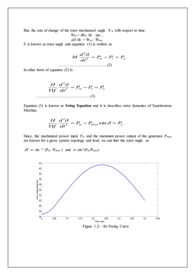 Exp 2 (1)2. To plot Swing Curve for one Machine System | DOCX | Physics ...