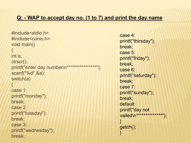 Conditional Statement in C Language | PPTX | Programming Languages | Computing