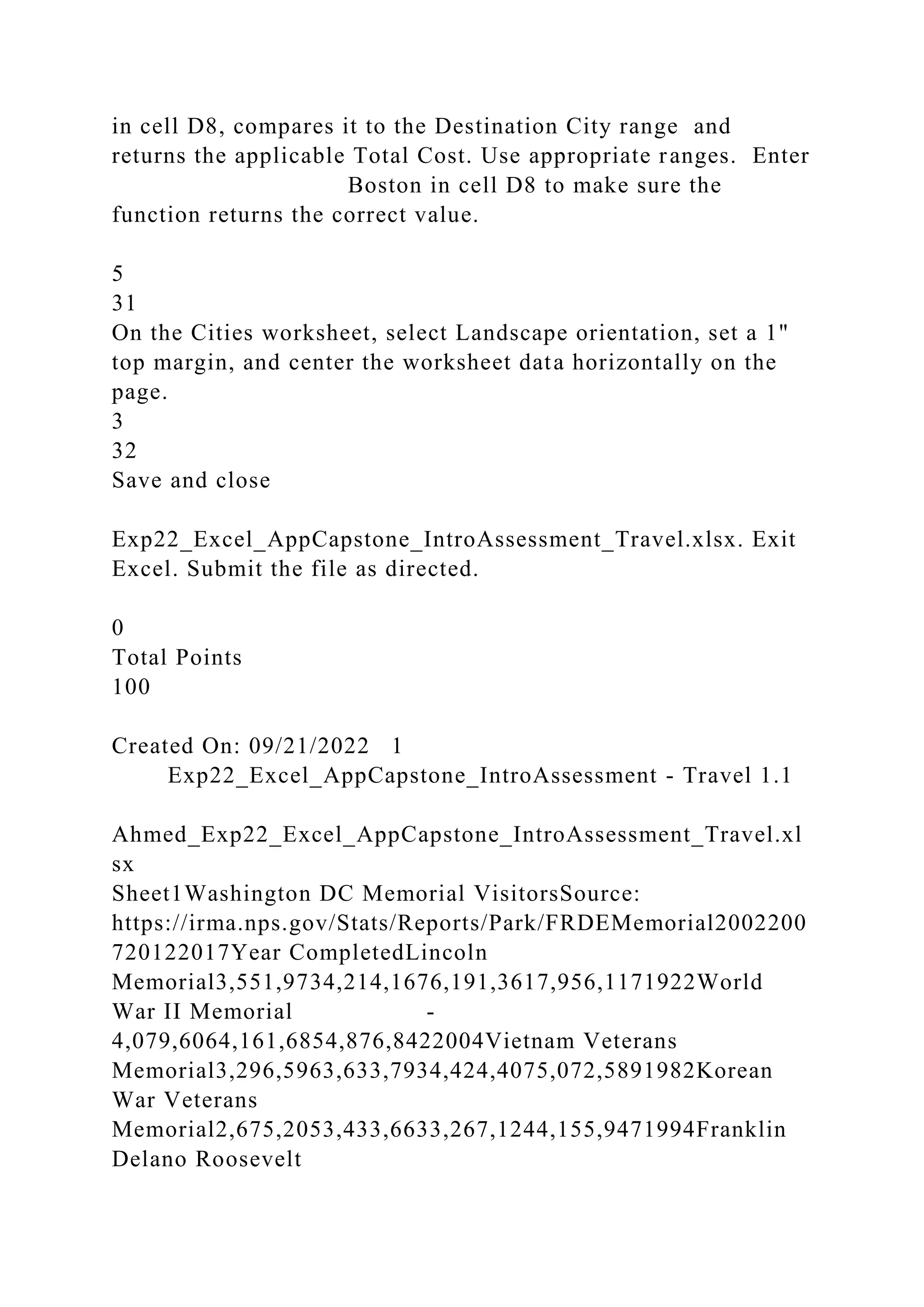 Exp22_Excel_AppCapstone_IntroAssessment_Travel_Instructions.docx.docx
