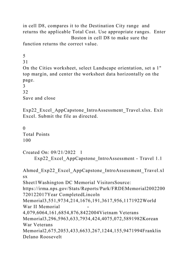 Exp22_Excel_AppCapstone_IntroAssessment_Travel_Instructions.docx.docx