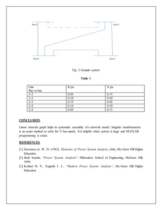 Exp 3 (1)3. To Formulate YBUS Matrix By Singular Transformation. | DOCX