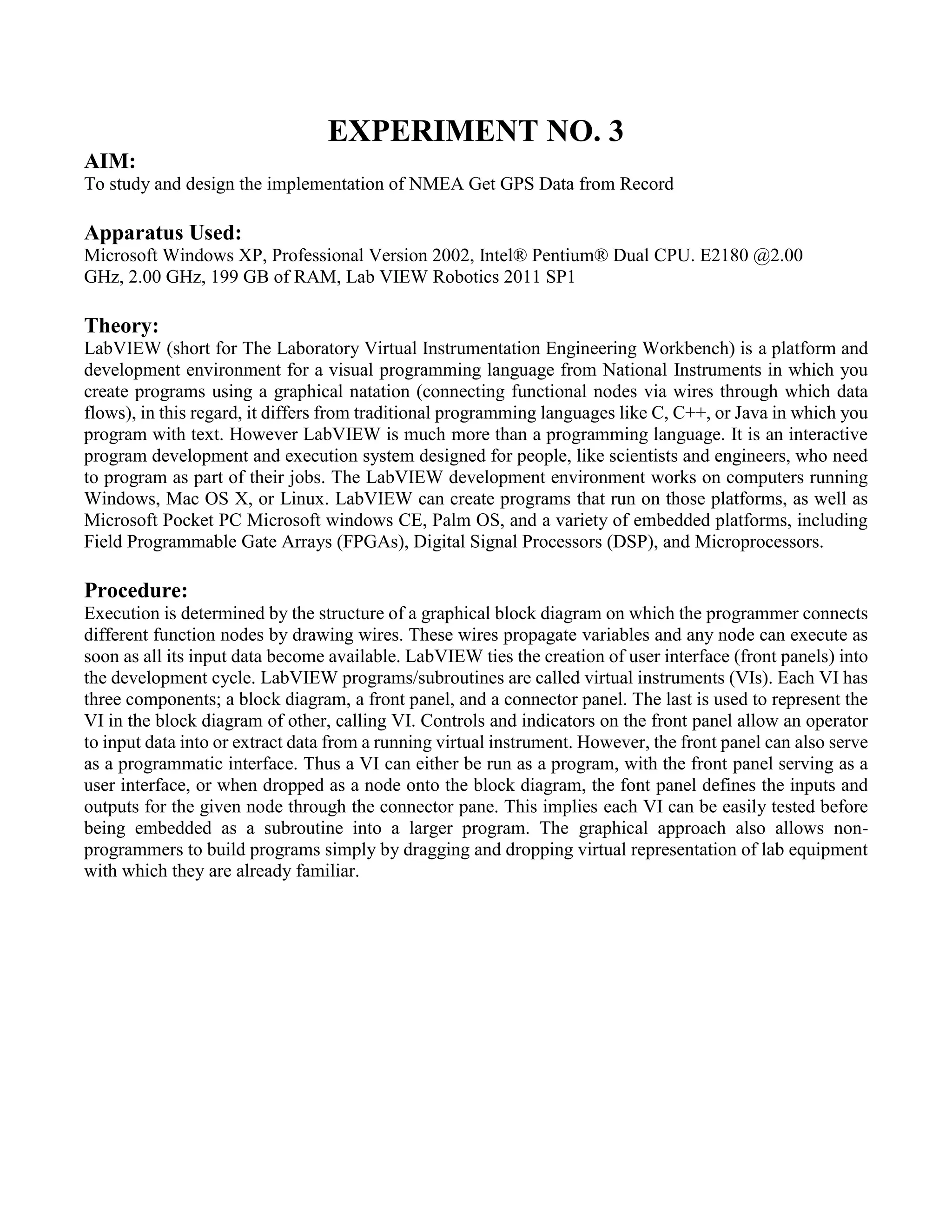 Design the implementation of NMEA Get GPS Data from Record | PDF