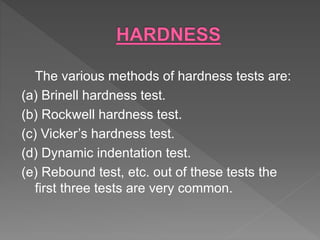Determination of hardness of a material | PPTX
