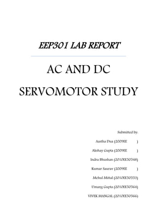 EEP301: AC and DC servo motor study | PDF | Physics | Science