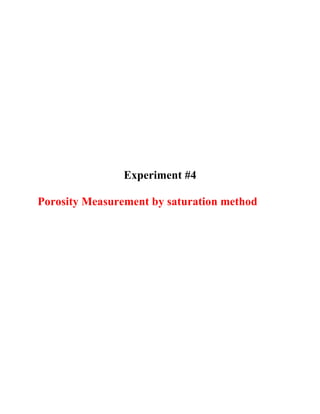 Reservoir Rock Properties Laboratory Manual Exp (#4) | PDF