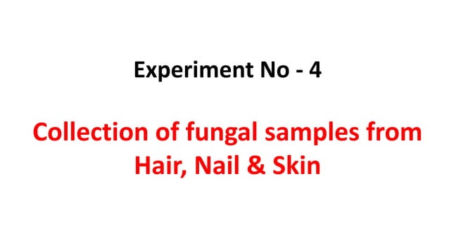 Collection of fungal samples Lab manual | PPTX