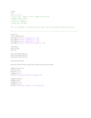 Sampling Theorem (System and signals) | PDF