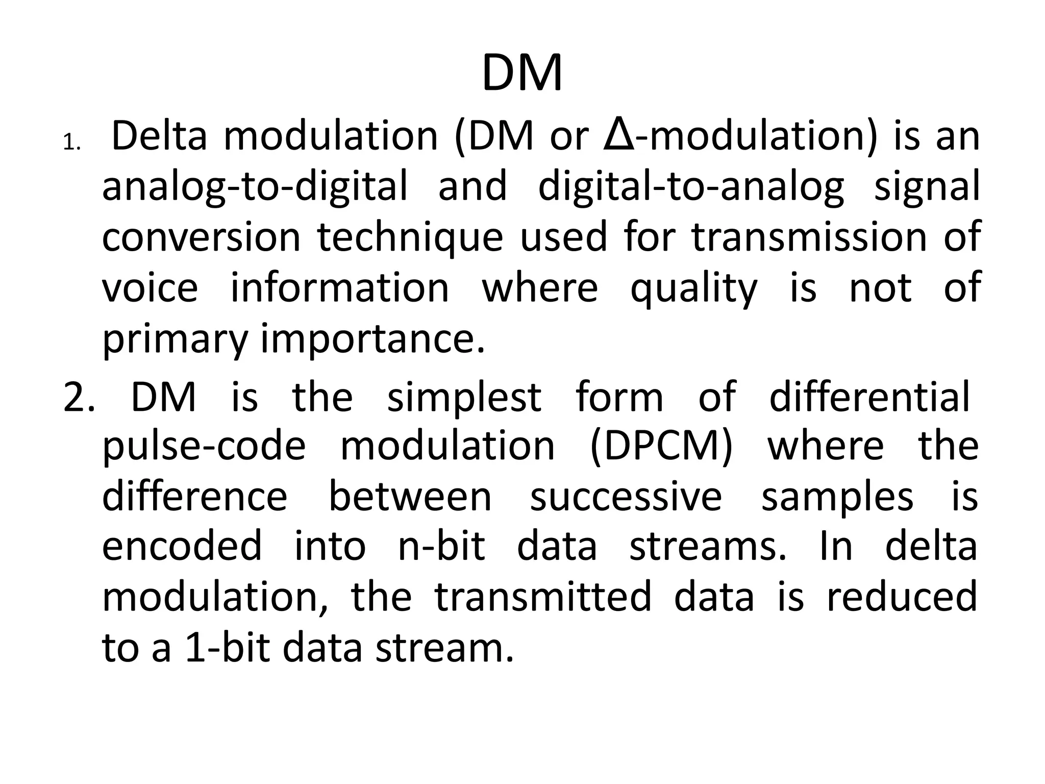 To study Delta Modulation and Demodulation and also observe the effect of slope overload. | PPTX ...
