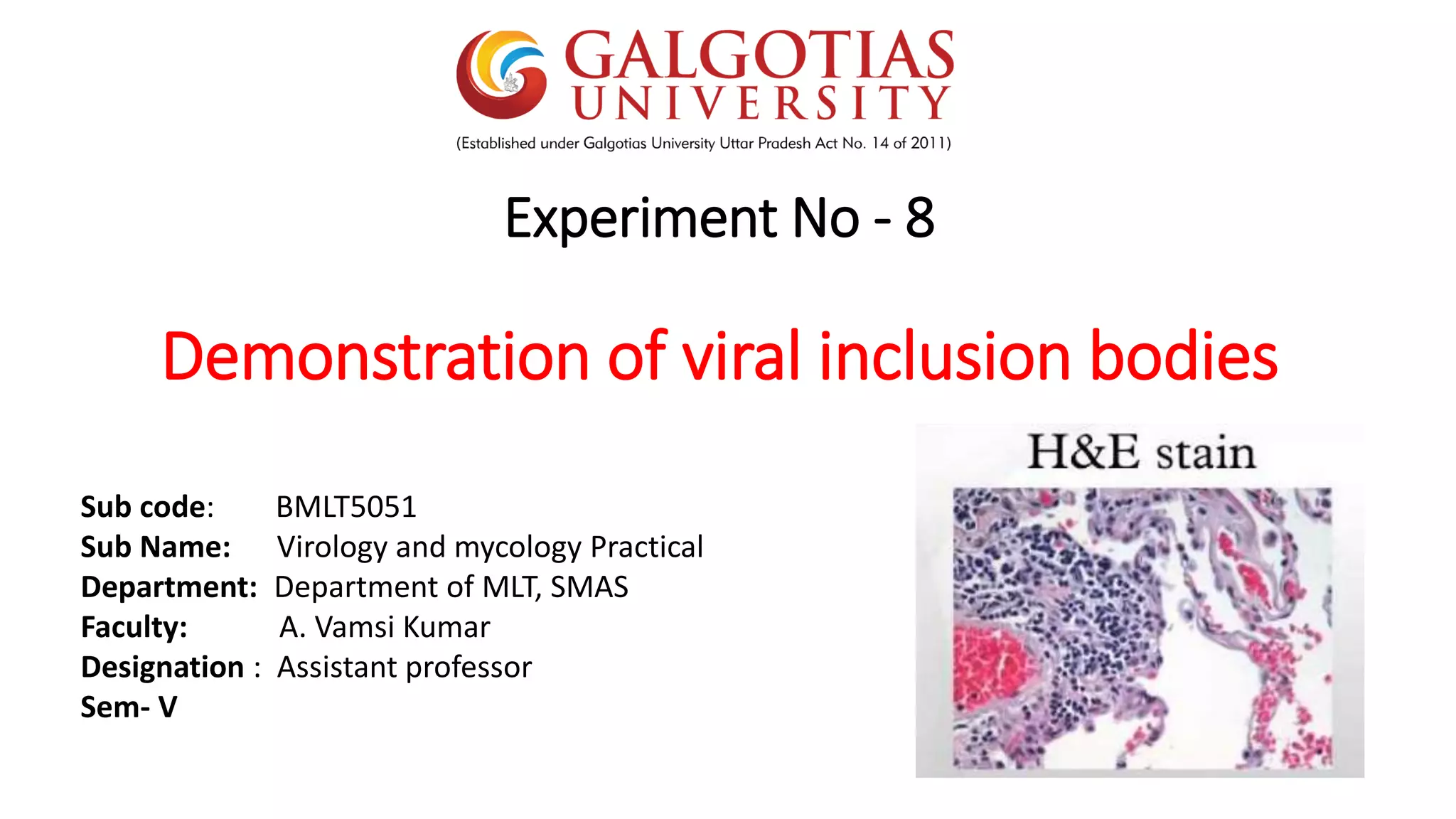 Demonstration of viral inclusion bodies | PPTX