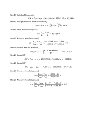 SIGNAL SPECTRA EXPERIMENT AMPLITUDE MODULATION | PDF