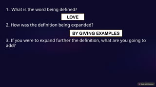Expanded-Definitions of words.pOWERPOINT | PPT