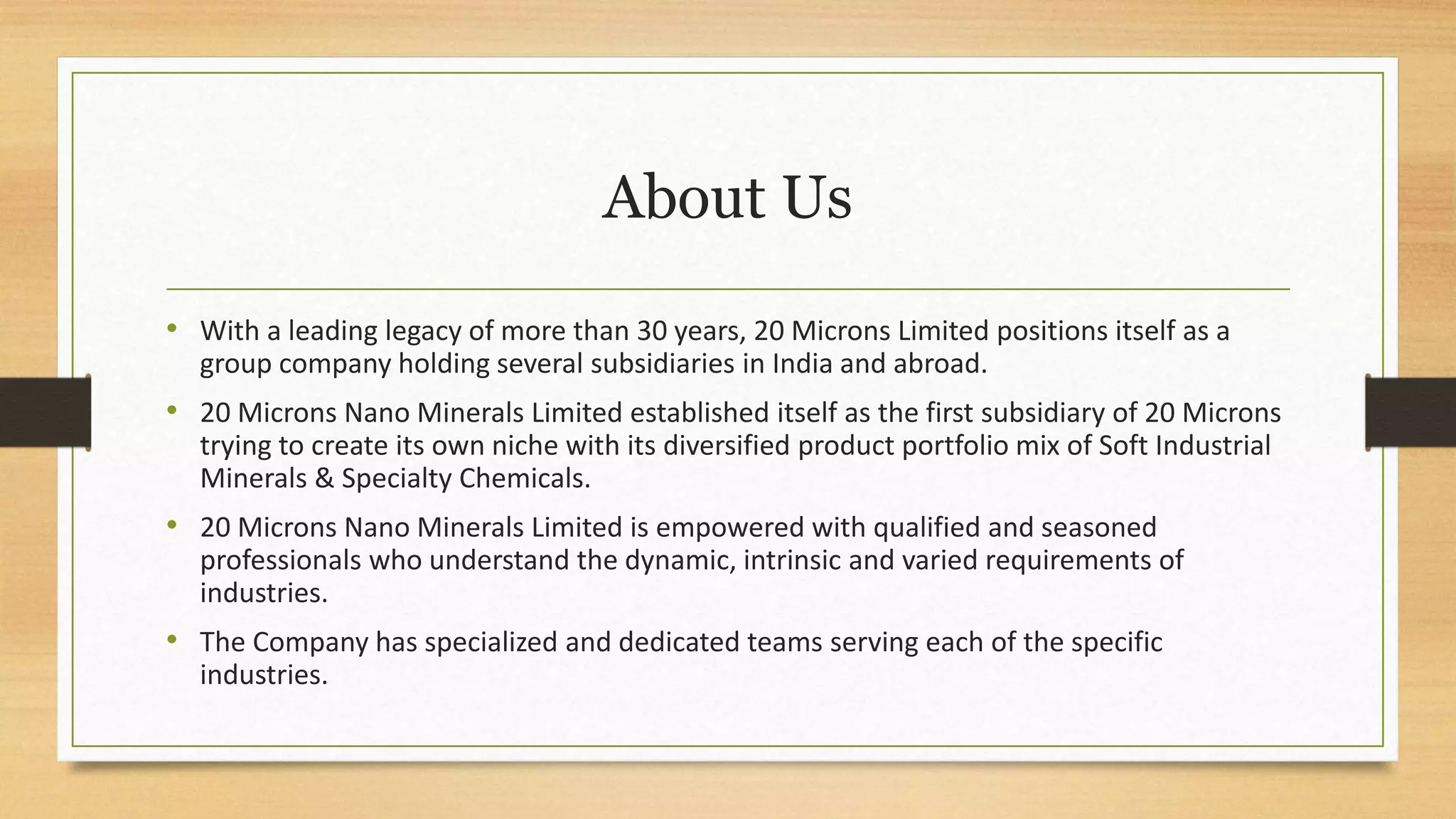 Expanded Clay Product- 20 Microns Nano Minerals Ltd. Products.pptx