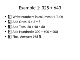 Expanded column addition for grade 2 2 s | PPT