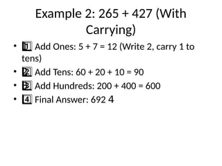 Expanded column addition for grade 2 2 s | PPT