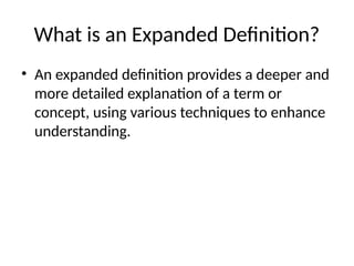Expanded Definition for Research, English 10 | PPTX