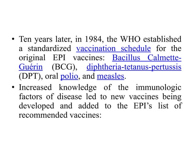 EXPANDED PROGRAMME IN IMMUNIZATION (EPI).pptx | Infectious Diseases ...