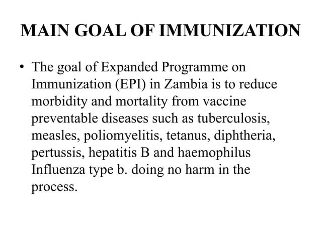 EXPANDED PROGRAMME IN IMMUNIZATION (EPI).pptx | Infectious Diseases | Diseases and Conditions