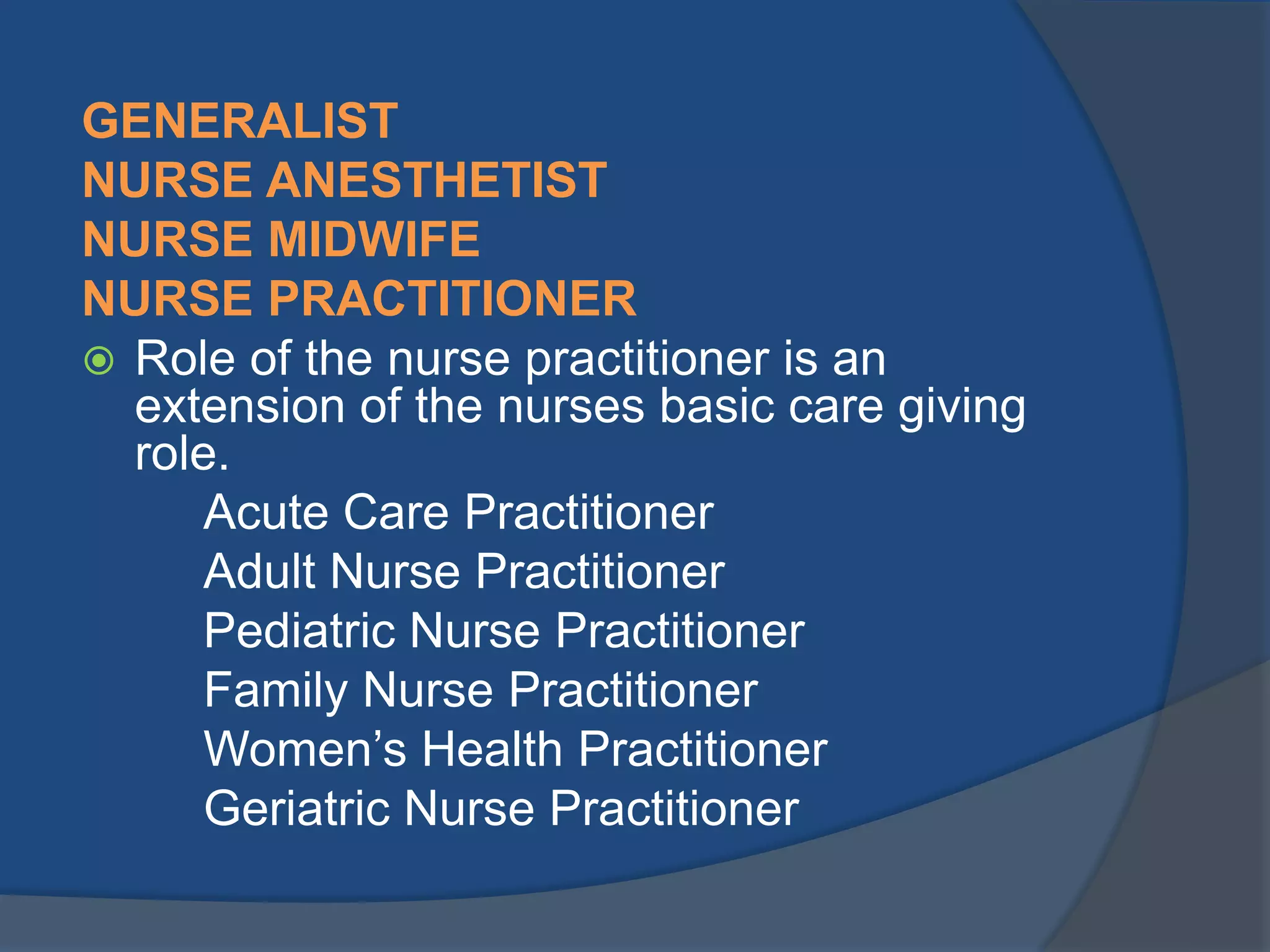 Expanded role of nurses | PPTX