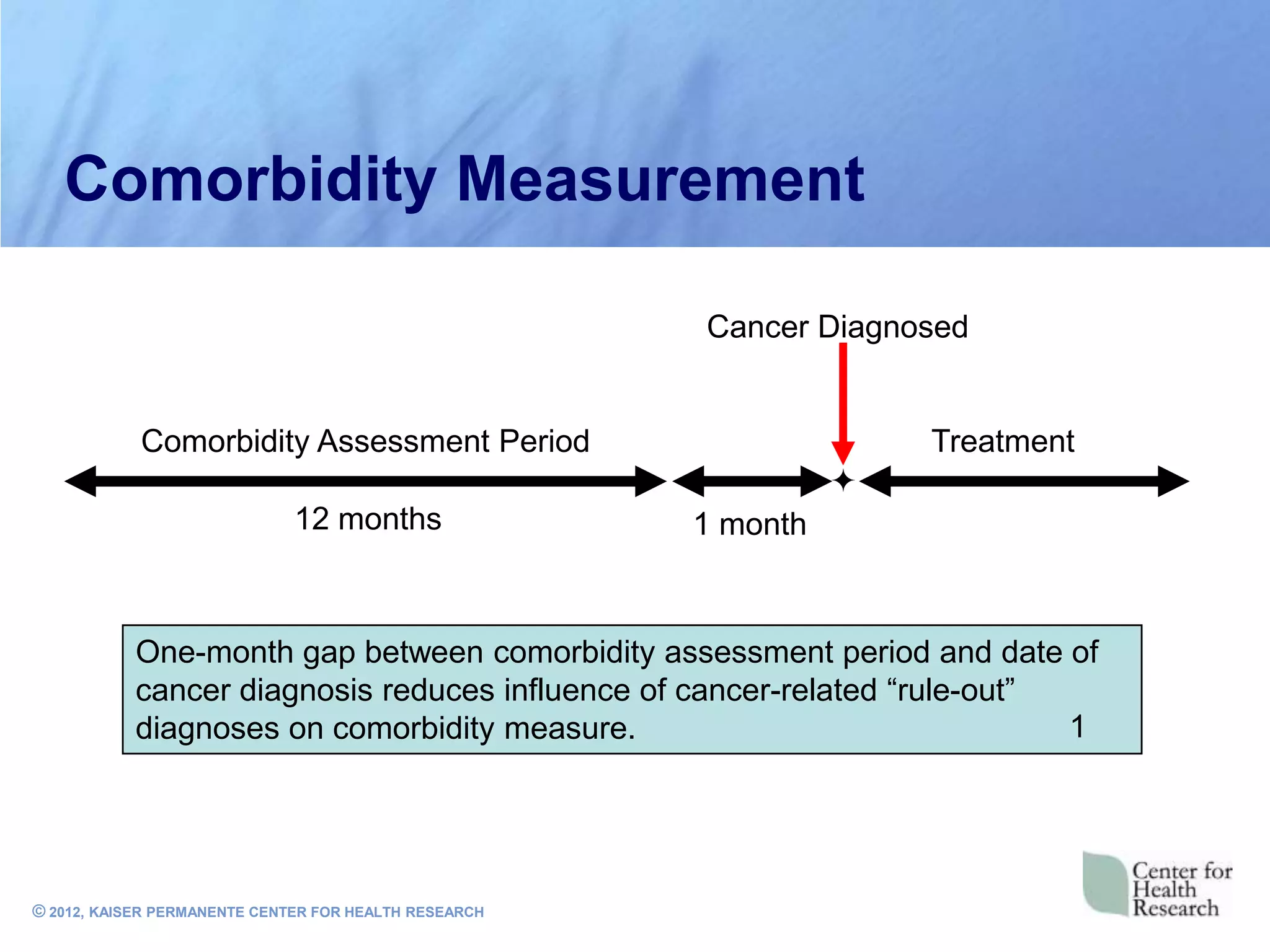 Expanding SEER Reporting with Comorbidity Data Colorectal Cancer ...