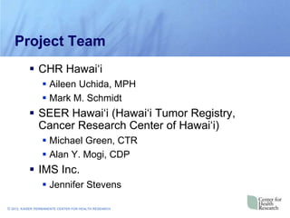Expanding SEER Reporting with Comorbidity Data Colorectal Cancer ...