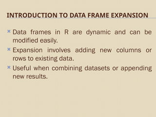 How to Add Columns and Rows in an R Data Frame | PPTX